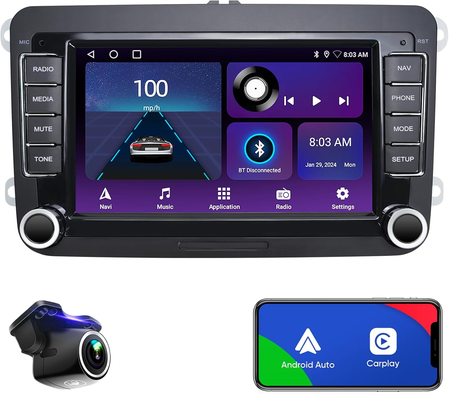 Amazon.com: 7 inch Car Stereo Radio for Volkswagen/SEAT/Skoda Android ...