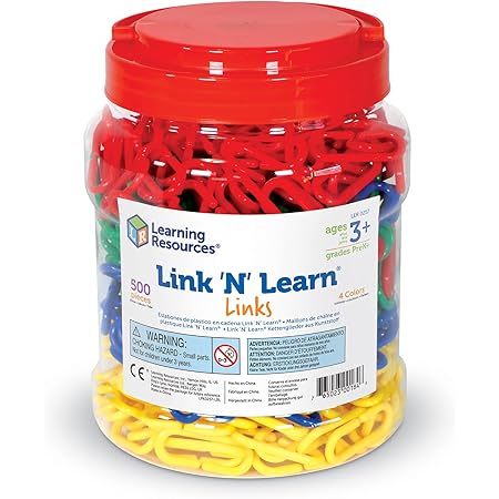 Amazon.com : Learning Resource Rainbow Link 'n' Learn Links - Bucket of ...