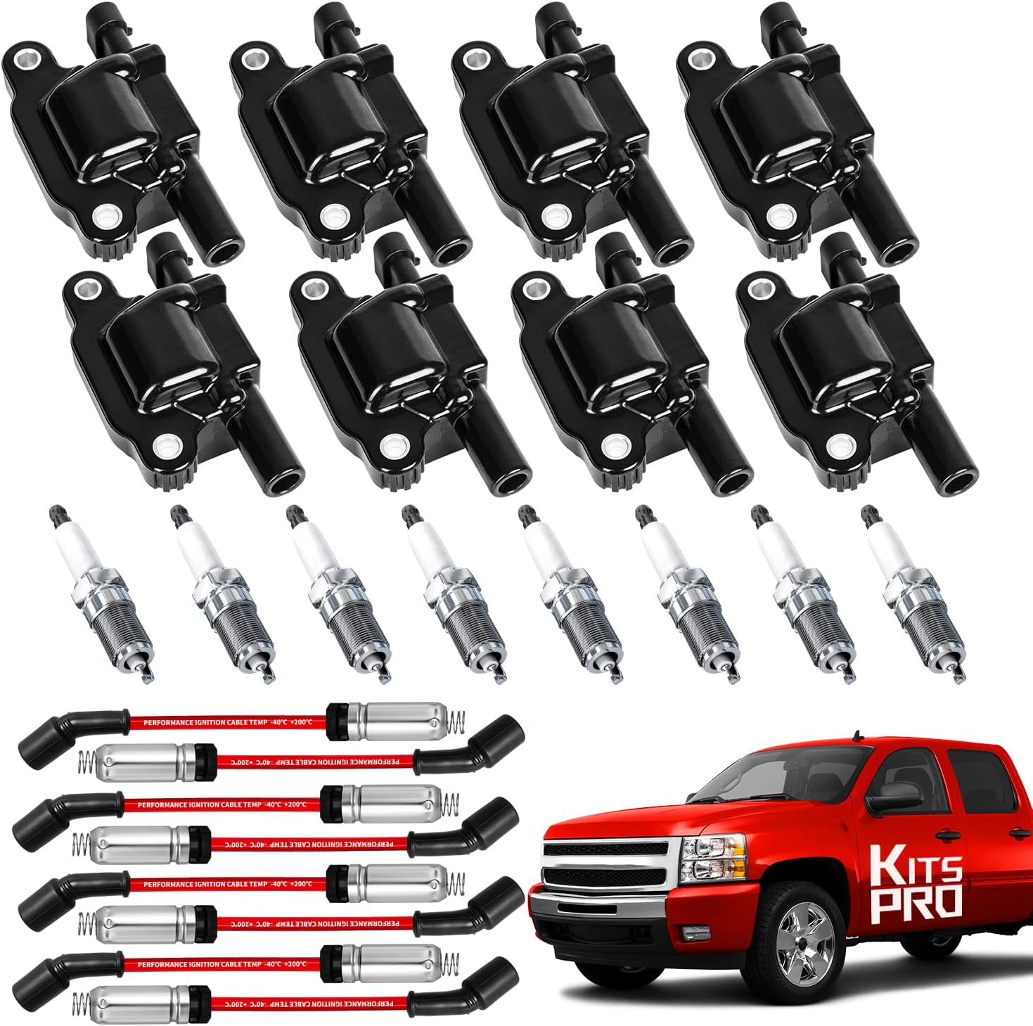 Amazon.com: MAS Set of 8 Ignition Coils Pack & Platinum Spark Plugs ...