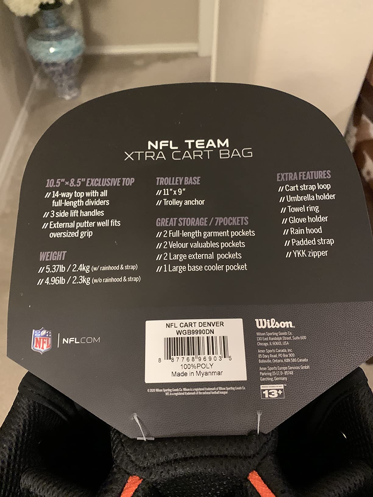 $30/mo - Finance WILSON NFL Golf Bag - Cart and Carry | Buy Now, Pay Later