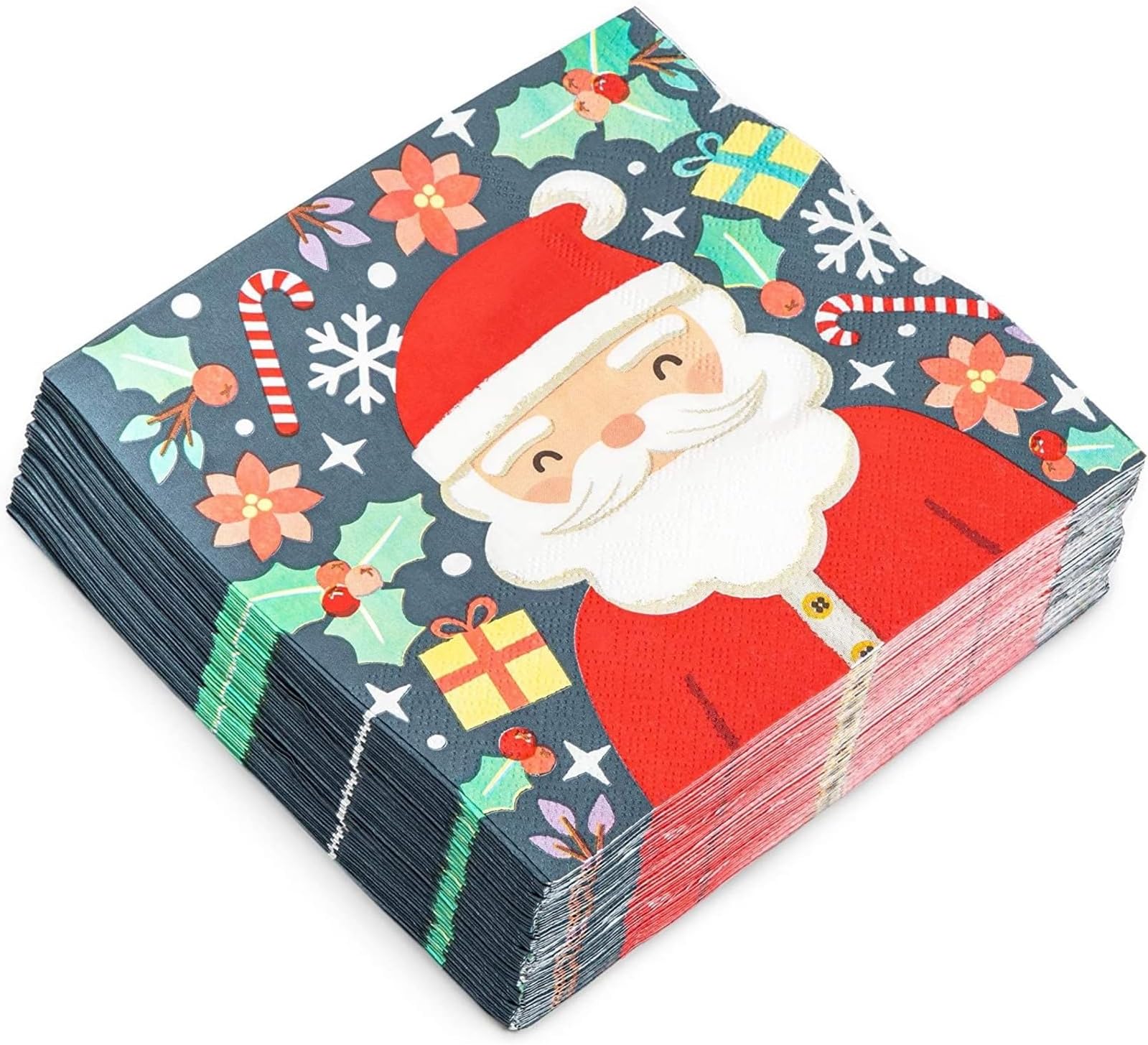 Amazon.com | Santa Claus Paper Napkins for Christmas Holiday Parties (6 ...