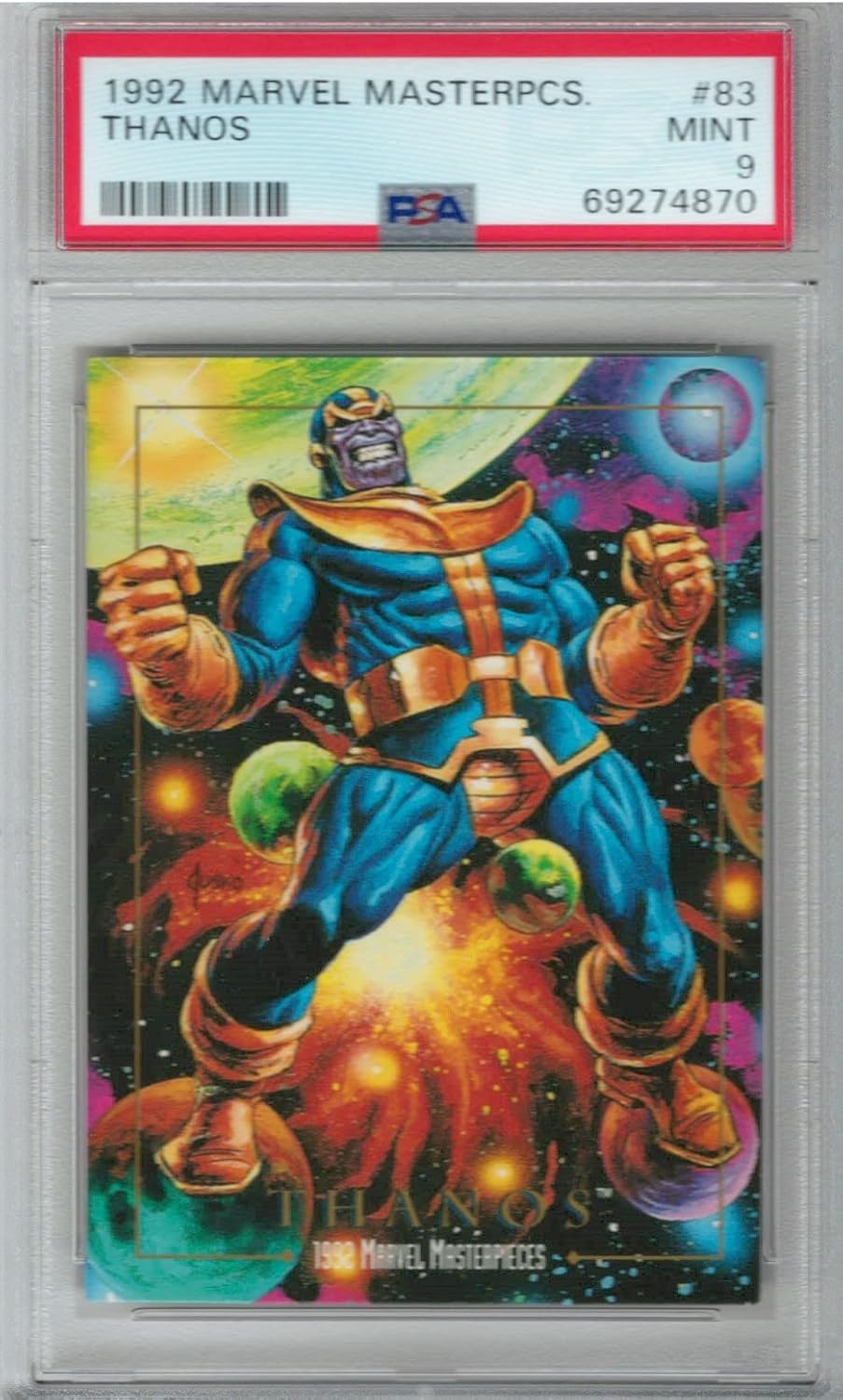 Amazon.com: PSA Mint 9 1992 SkyBox Marvel Masterpieces Thanos Card ...