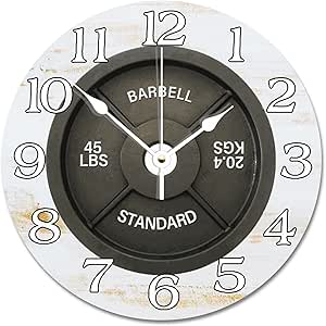 Amazon.com: ArogGeld Barbell Standard Wall Clock Gym 10 Inch Round Wall ...