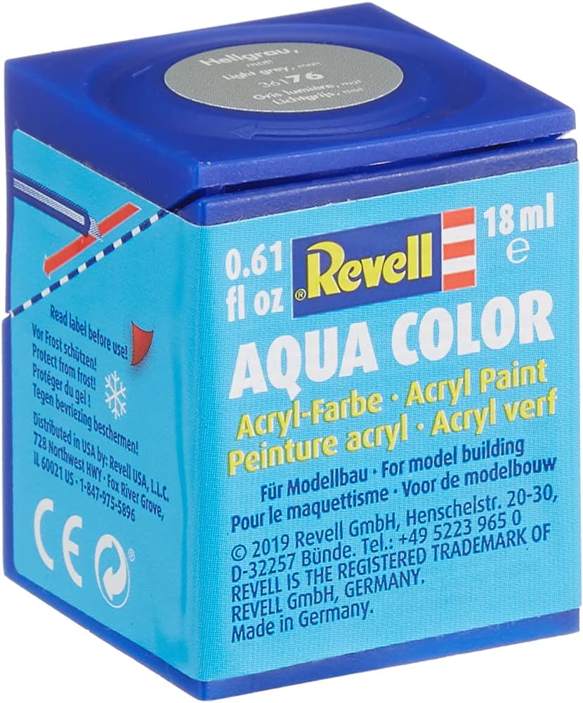 Amazon.com: Revell 18ml Aqua Color Acrylic Paint (Light Grey Mat Finish ...