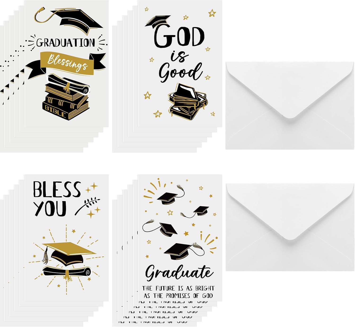 Amazon.com : Fuyoooo 24 Pcs Religious Graduation Cards with 24 Pcs ...