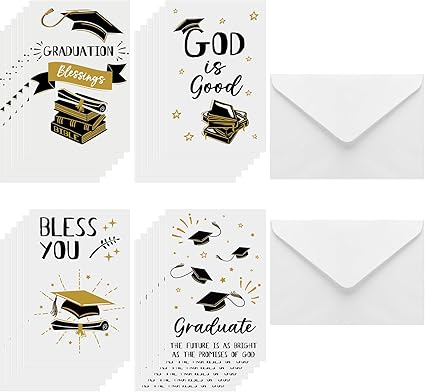 Amazon.com : Fuyoooo 24 Pcs Religious Graduation Cards with 24 Pcs ...
