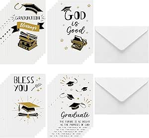Amazon.com : Fuyoooo 24 Pcs Religious Graduation Cards with 24 Pcs ...