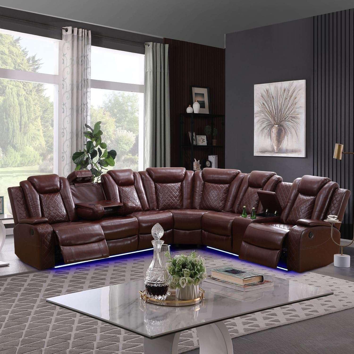 Amazon.com: SIENWIEY Power Reclining Sectional Sofa for Living Room ...