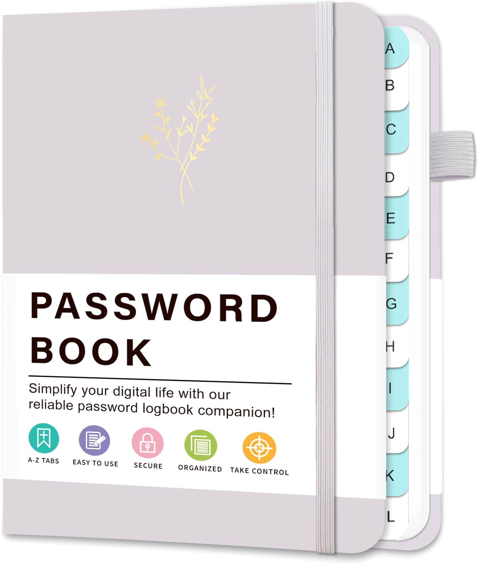 Amazon.com : Simplified Password Book with Alphabetical Tabs, Hardcover ...