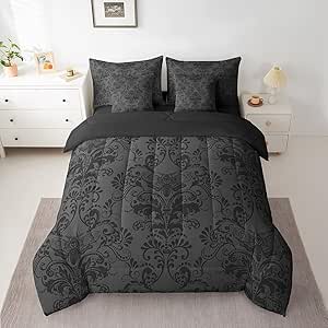 Amazon.com: Erosebridal Gothic Damask Bed in a Bag Queen Comforter Set ...