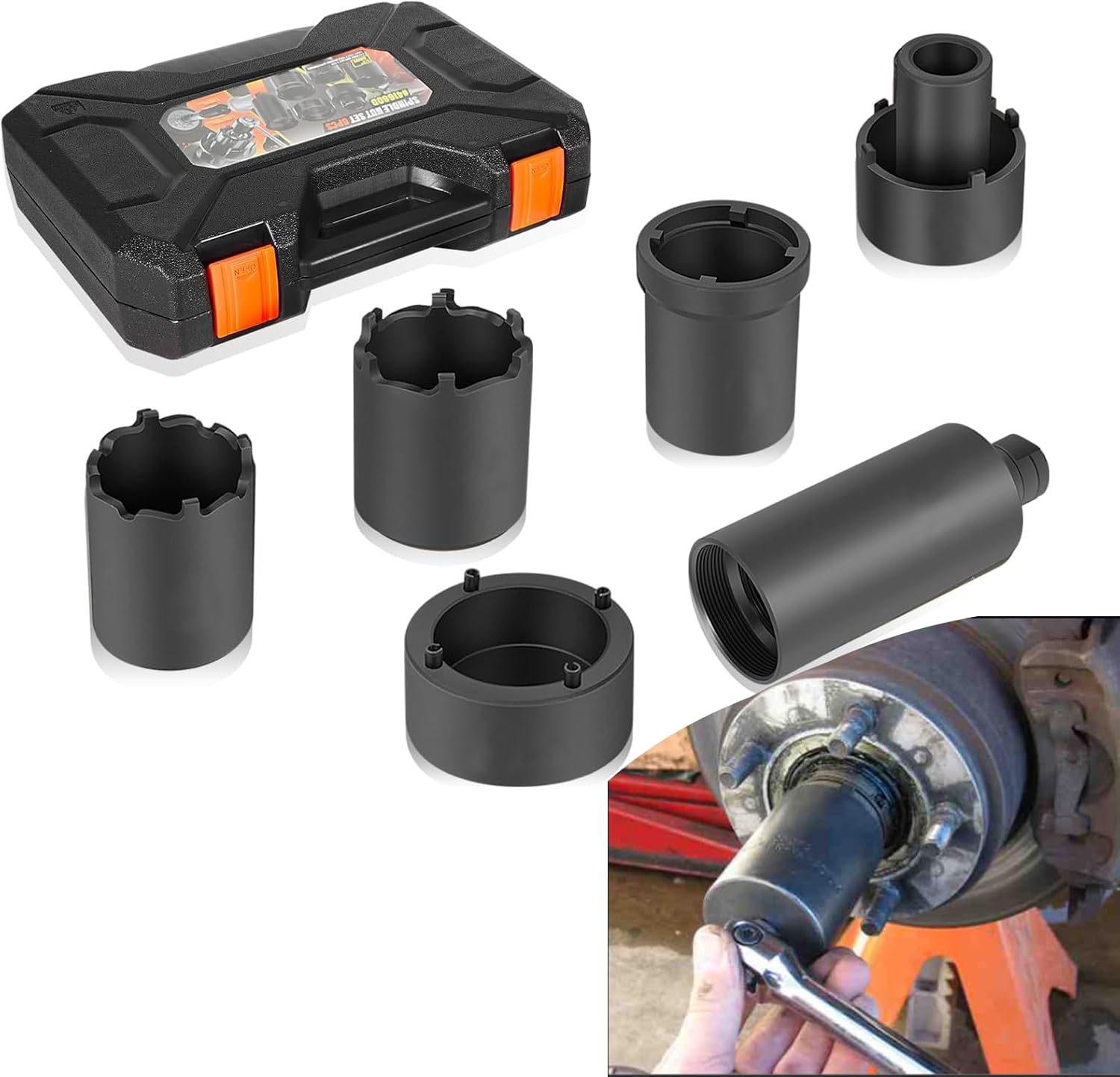 Amazon.com: 6 Pack Spindle Nut Socket Set, 41660D 4WD Axle Hub Lock Nut ...