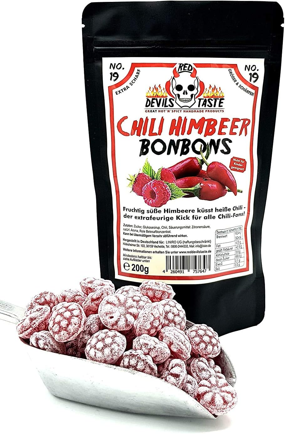 Chili Raspberry Candy - Extreme Spicy - 200g - Hotskala: 8 - RED DEVILS ...