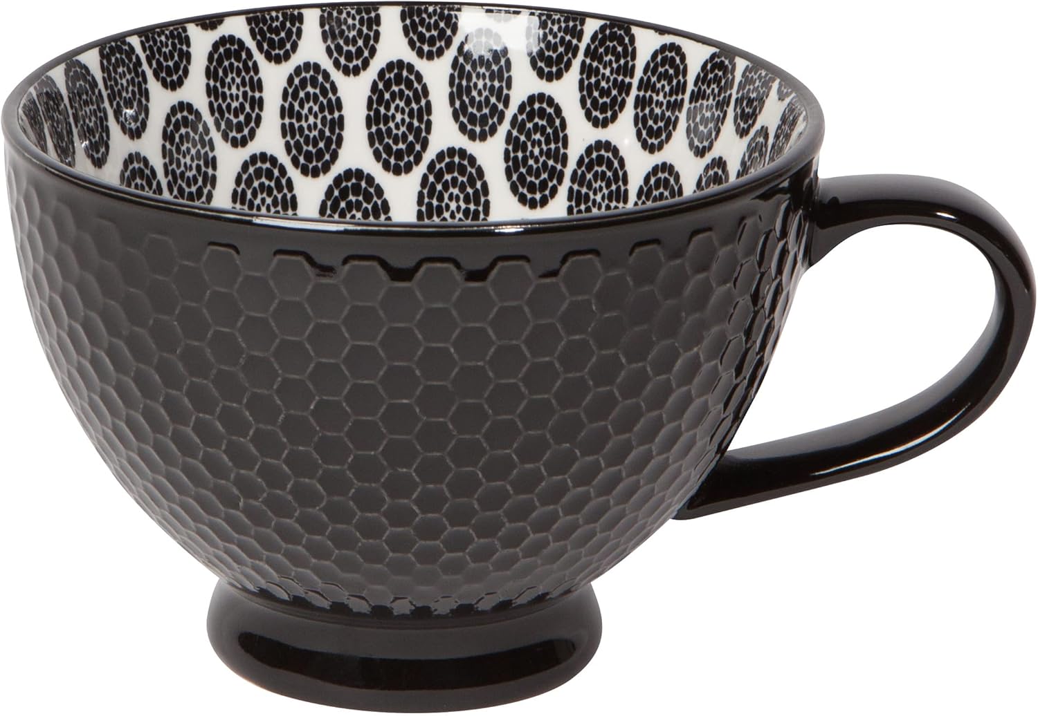 Amazon.com: Now Designs 14 oz Textured Latte Mug, Black : Home & Kitchen