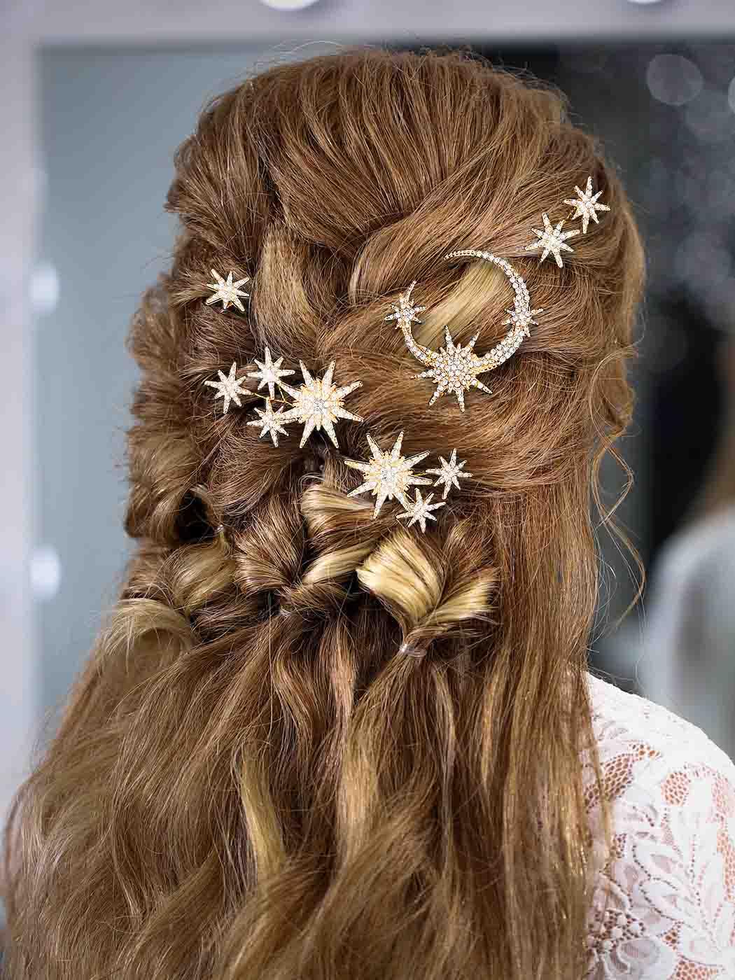 Amazon.com : Casdre Star Hair Pins Rhinestone Bridal Hair Pieces ...