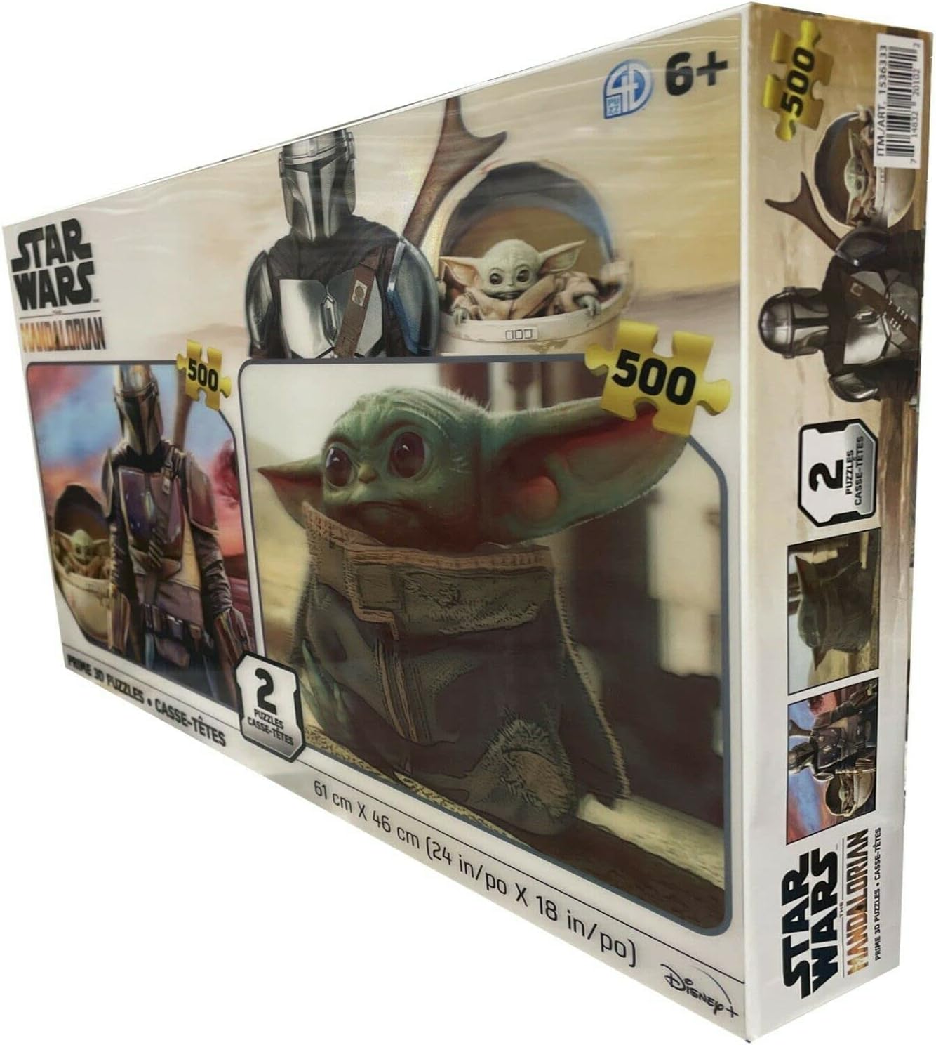 Amazon.com: Star Wars The Mandalorian Prime 3D Puzzles Two Pack 500pc ...
