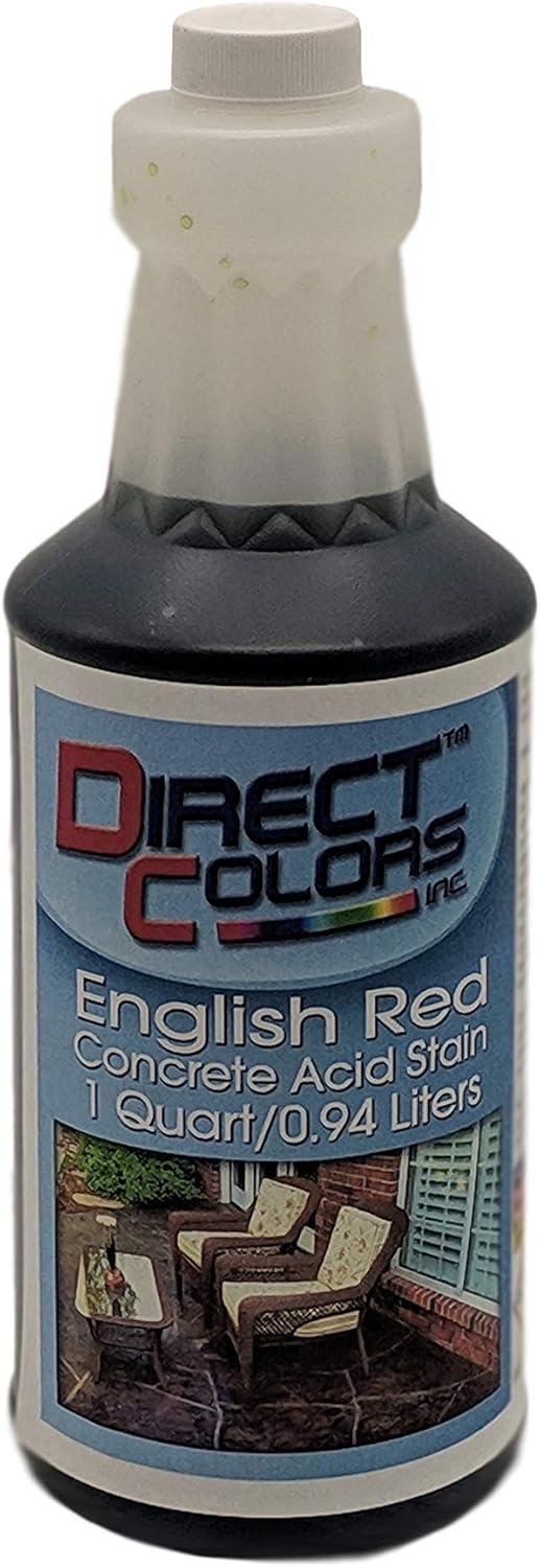 Direct Colors Concrete Acid Stain, 1 Quart, 1 Quart, English Red ...