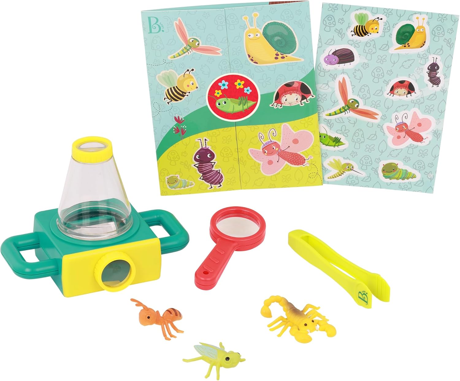 Amazon.com: B. toys – 9 Pieces Toy Microscope Set with Sticker Book ...