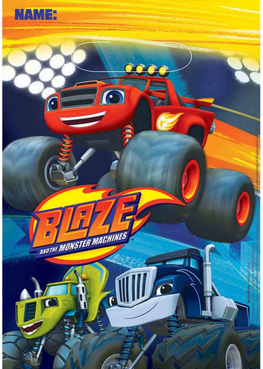 Blaze and the Monster Machines Folded Loot Bags, Party Favor : Amazon ...