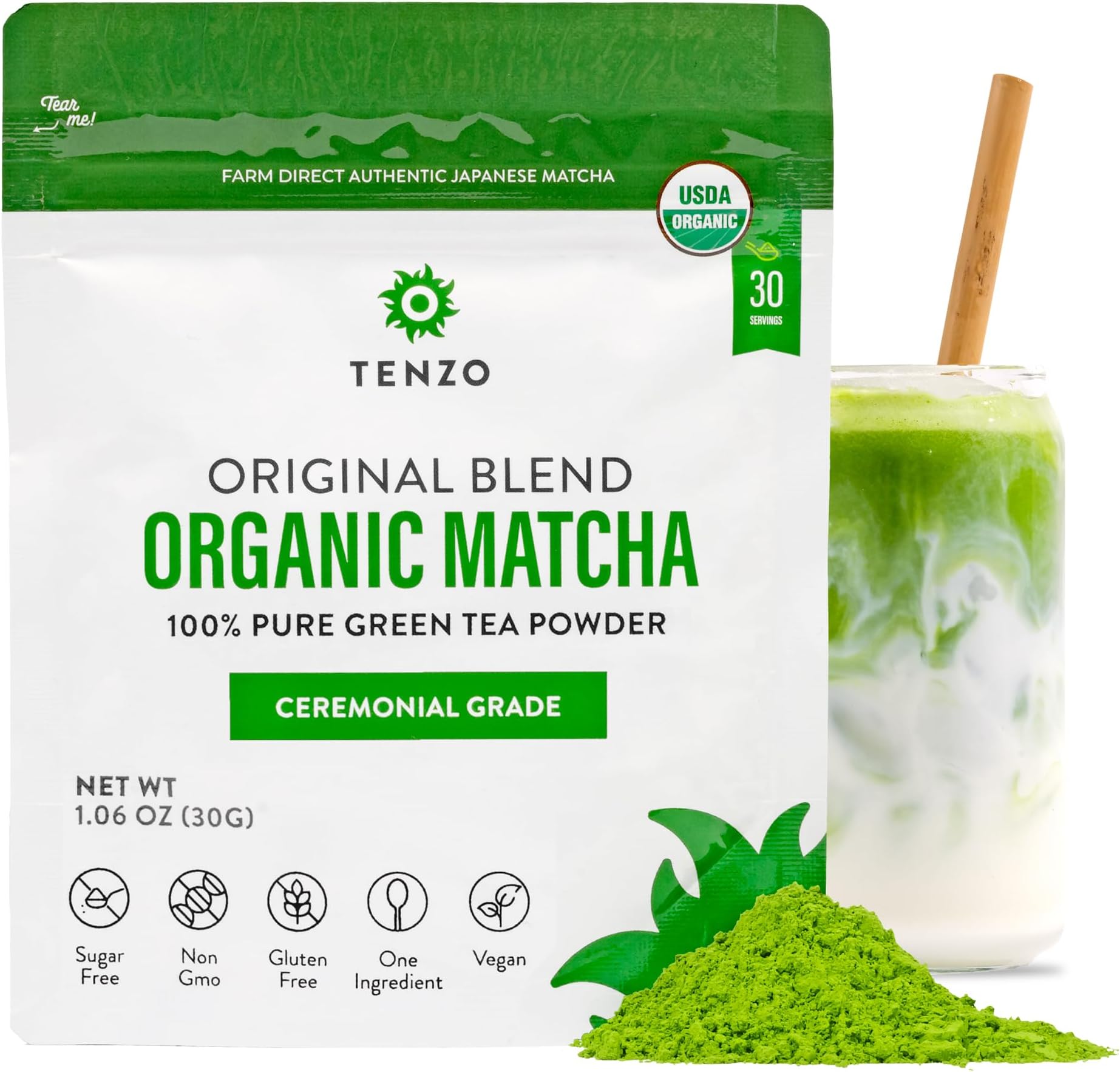 Amazon.com: Tenzo Matcha Green Tea - Organic Ceremonial Grade, Paleo ...