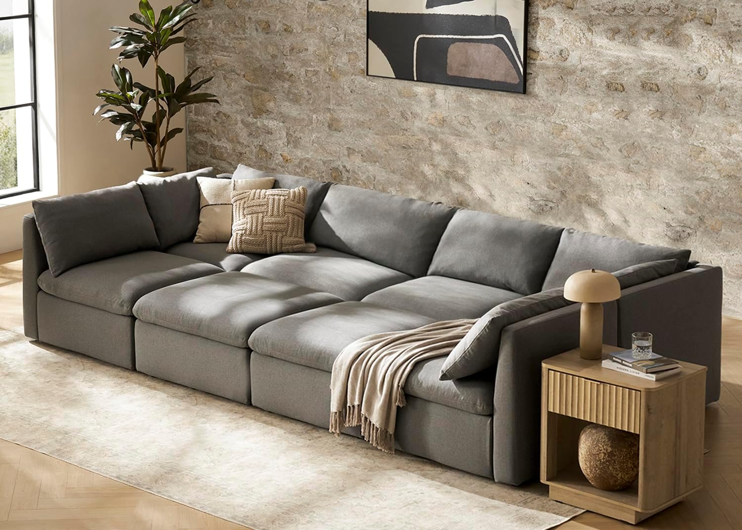 Amazon.com: mopio Oversized Modular Sectional Sofa with Fully Removable ...