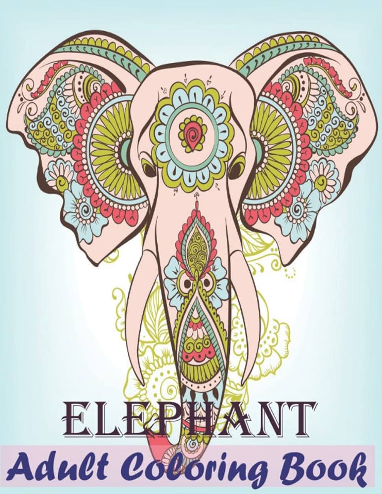 relaxing coloring pages elephant i love