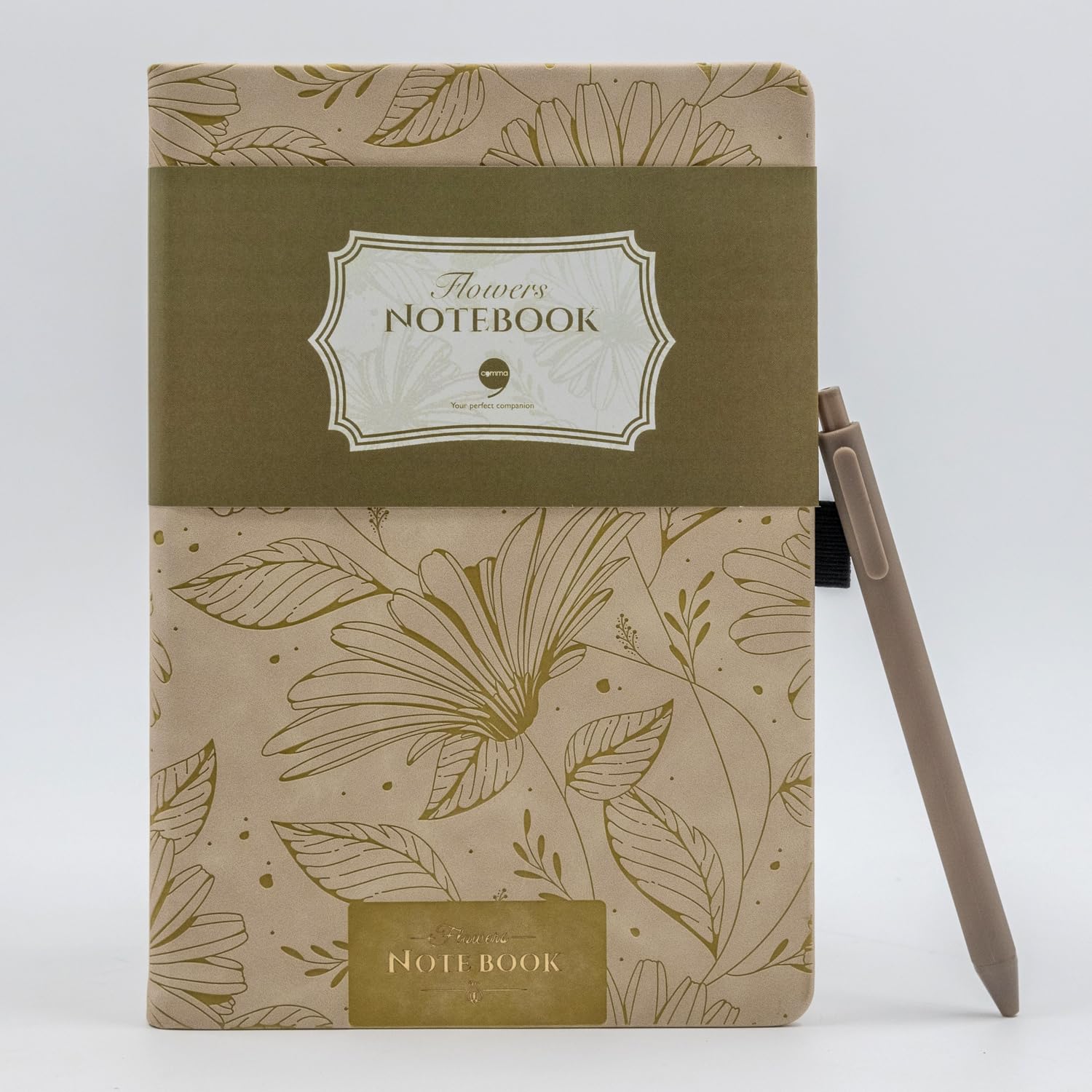 COMMA | Flowers Series | A5 Size | Hard Bound Notebook with Pen | 160 ...