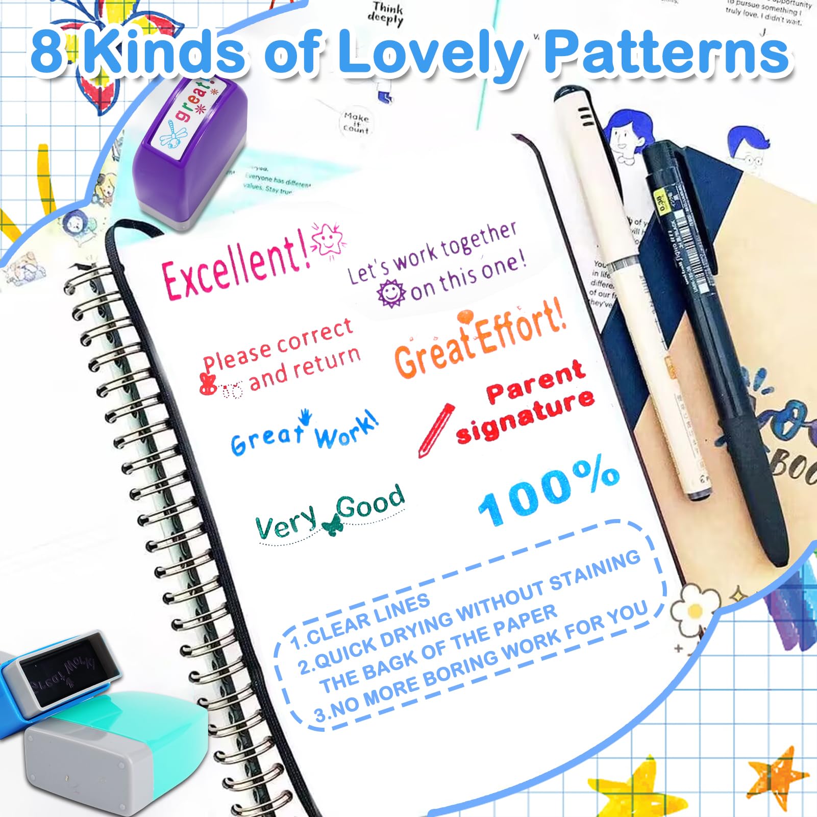 Snapklik.com : Tmtains 8Pcs Teacher Stamps For Classroom Teacher ...
