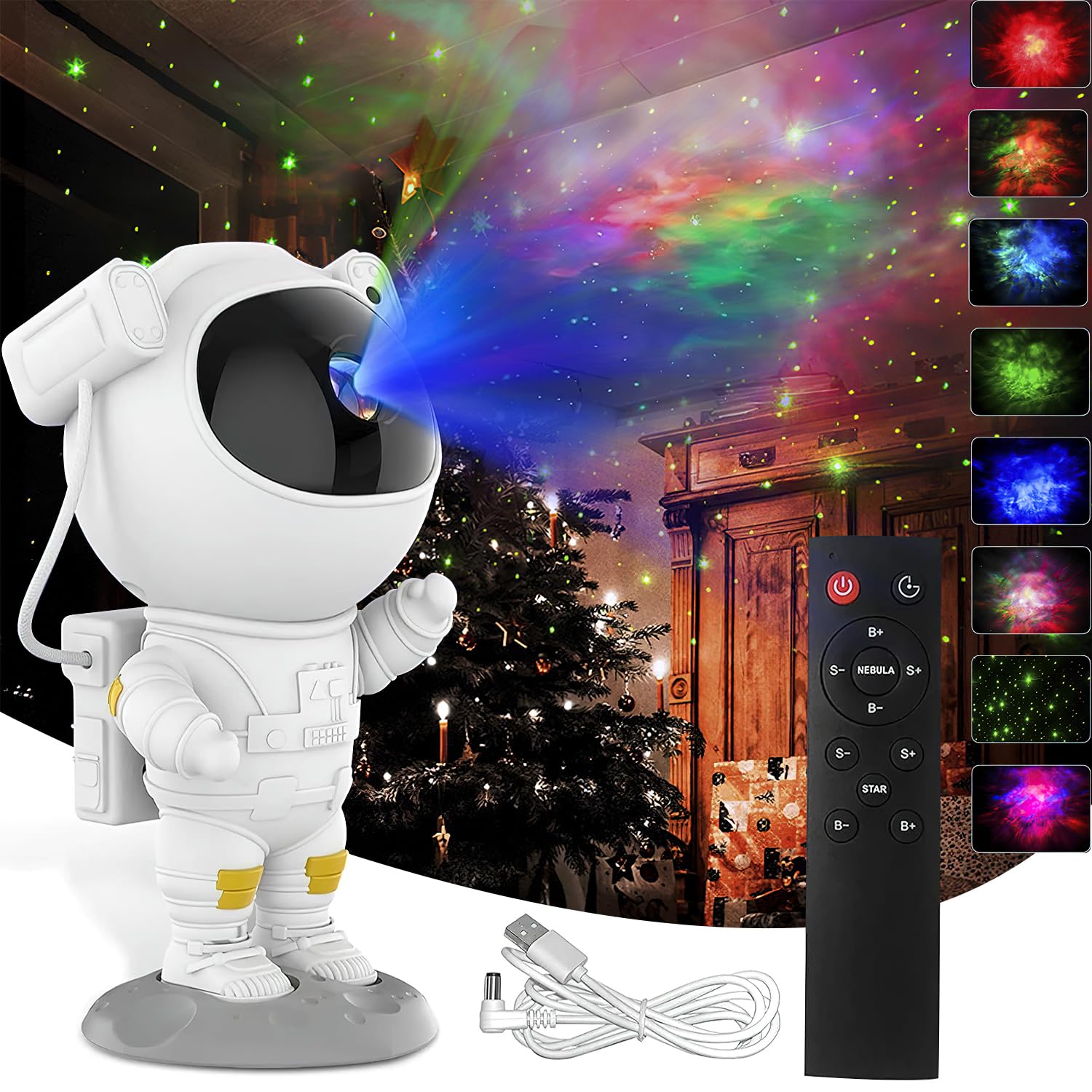 LONGLIV Astronaut Star Projector, Starry Nebula Lights with Remote ...