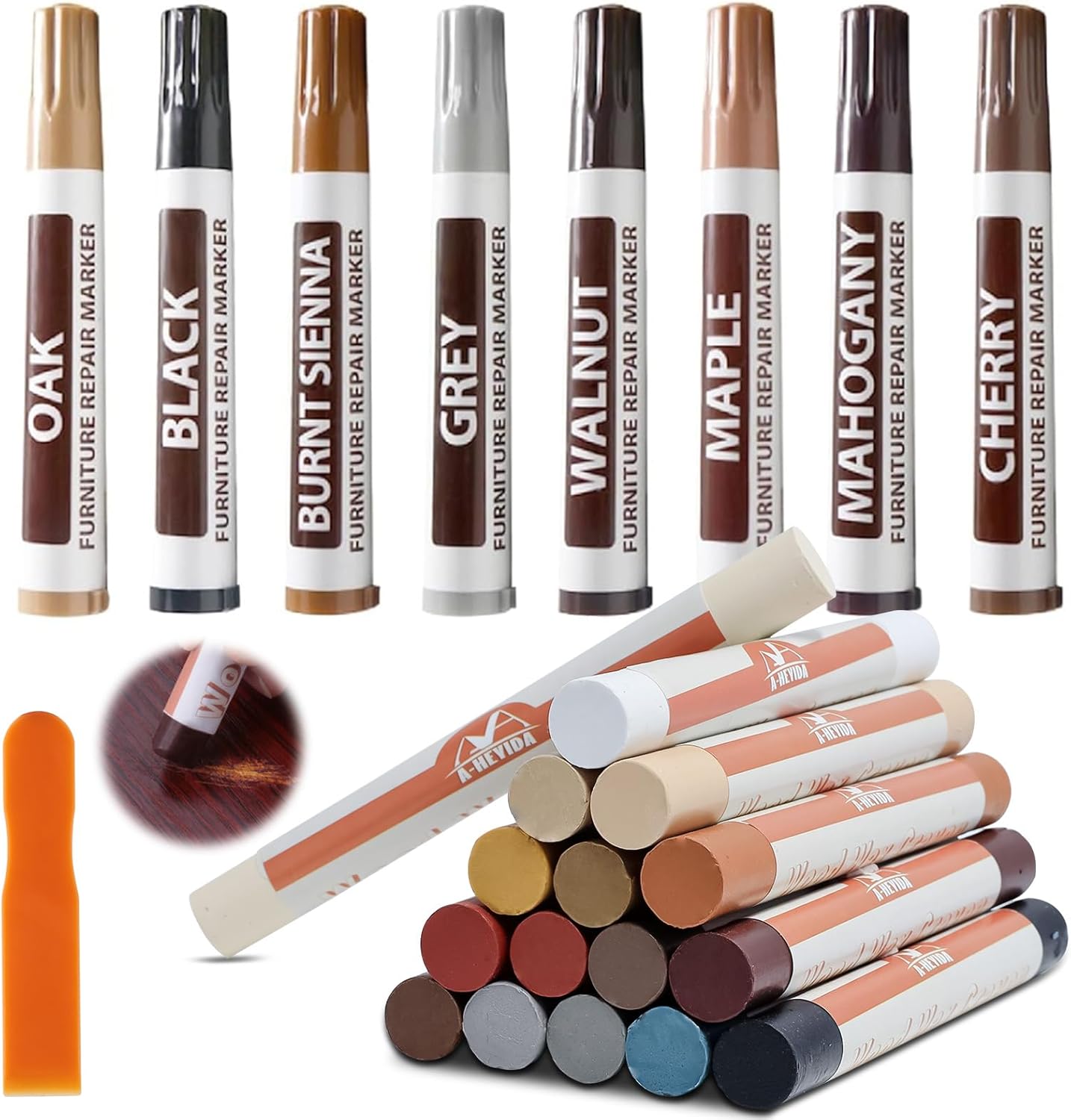 Amazon.com: Wood Filler Sticks 16 Colors Wood Wax Crayons & 8 Repair ...