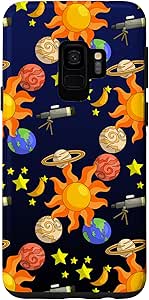 Amazon.com: Galaxy S9 Astronomy Science Pattern Planets Sun Telescope ...