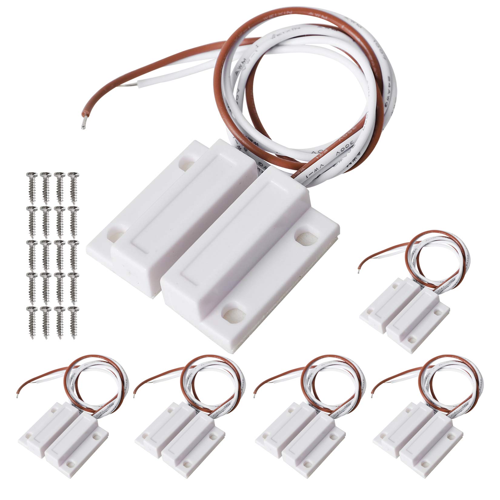 Snapklik.com : 5 Sets Of Sensor Alarm Magnetic Reed Switch MC-38B NC ...