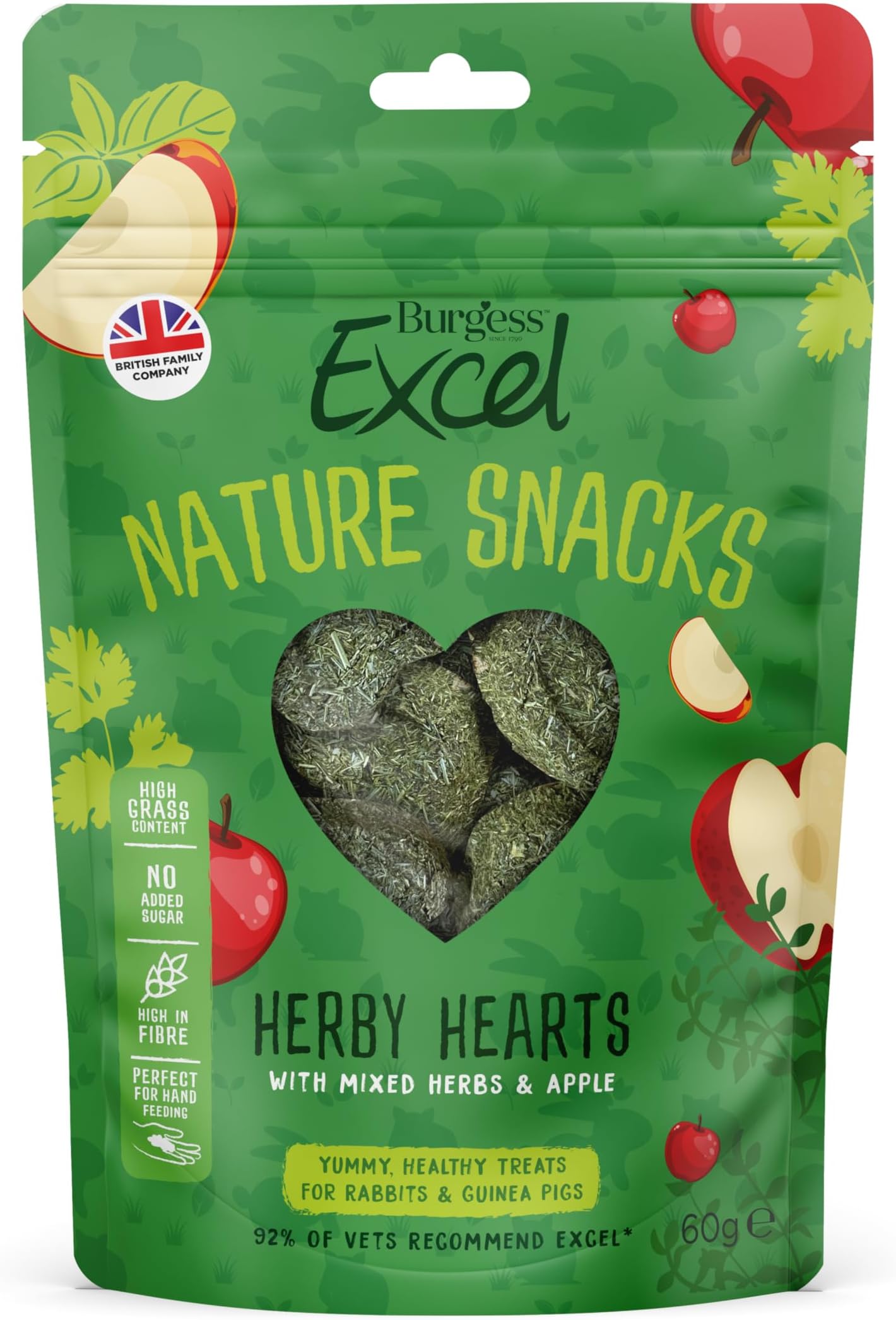 Burgess Excel Herby Hearts, Baked Nature Snacks With Herbs & Apple 360g ...