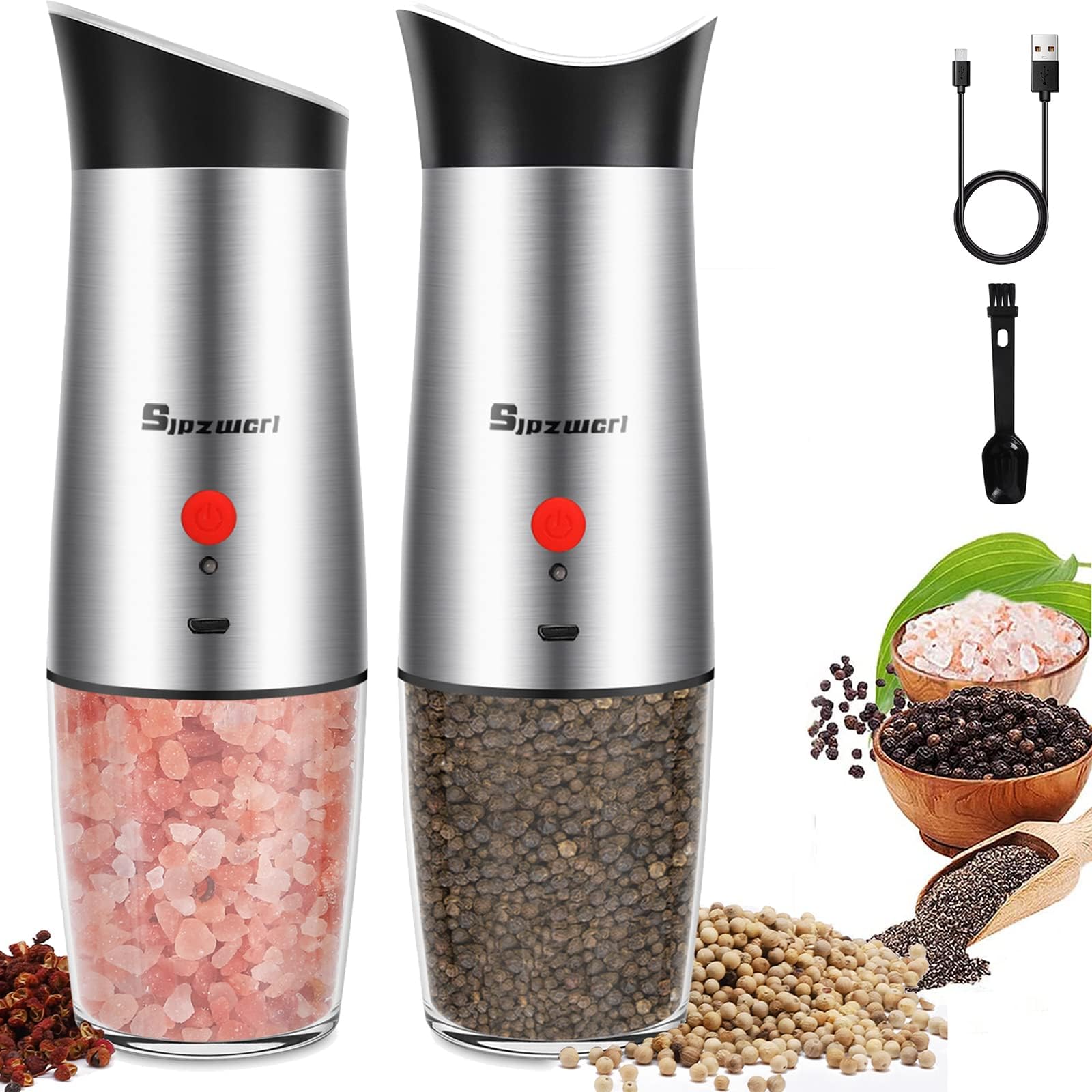 Iconique Electric Salt & Pepper Grinder Mill Set | Gravity Fed ...