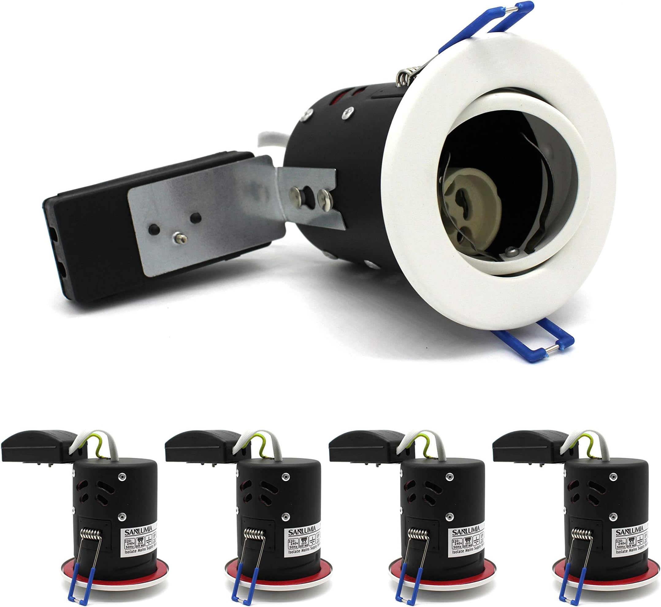 sanlumia 4 X LED Fire Rated Downlight Can GU10 Recessed Ceiling Twist ...