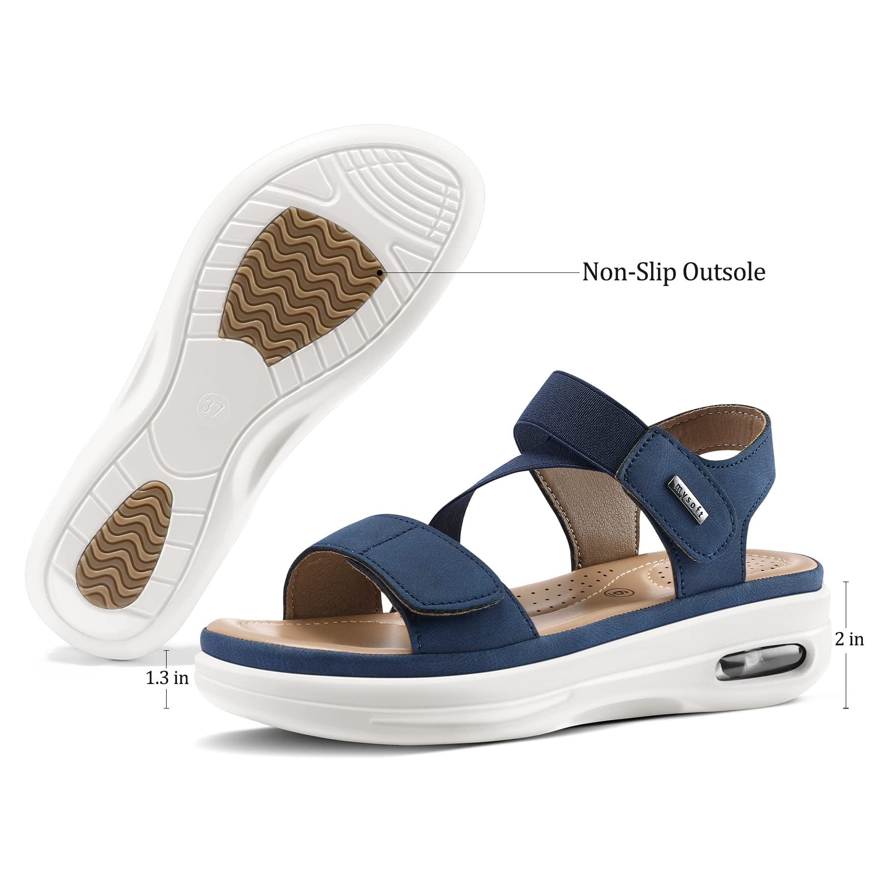 Snapklik.com : Mysoft Womens Summer Walking Sandals Air Cushion Support ...
