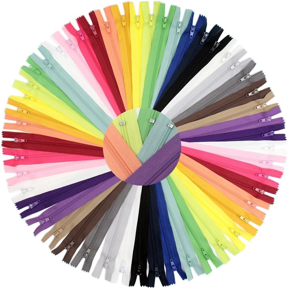 Amazon.com: Meillia 100PCS 12 Inch Zippers Bulk Nylon Coil Zippers for ...