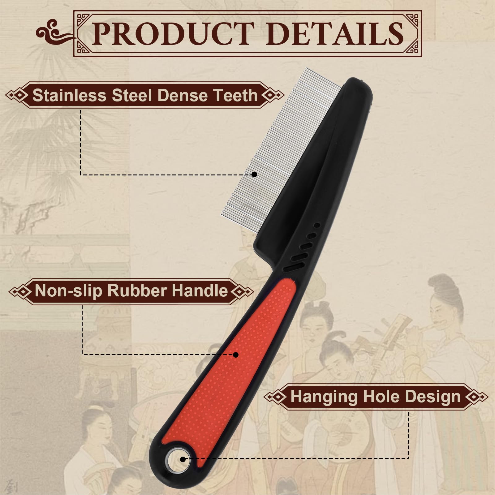 Snapklik.com : Dandruff Comb, Stainless Steel Fine Tooth Comb, Dandruff ...