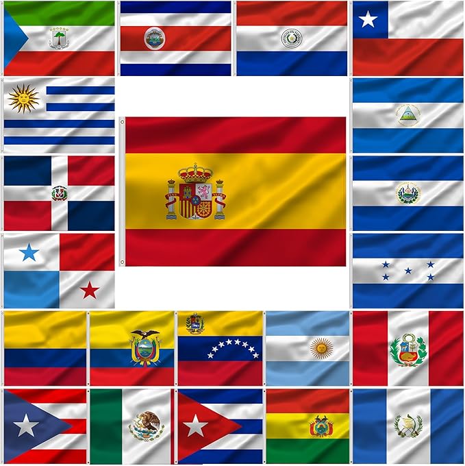 Amazon.com : Peryiter Latin America 3x5 Flags Set of 21 Country ...