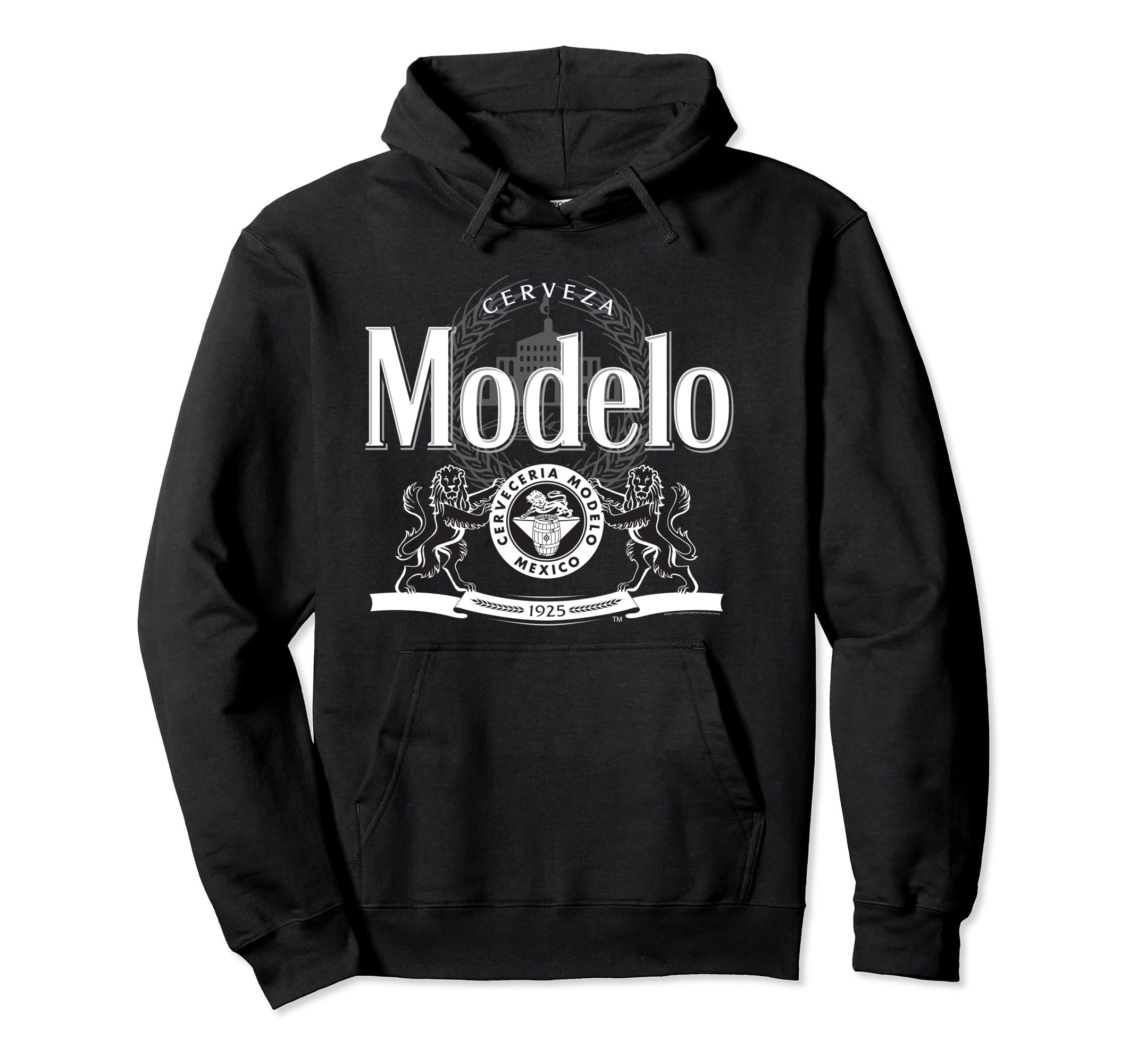 Amazon.com: Modelo Black and White Logo Pullover Hoodie : Clothing ...