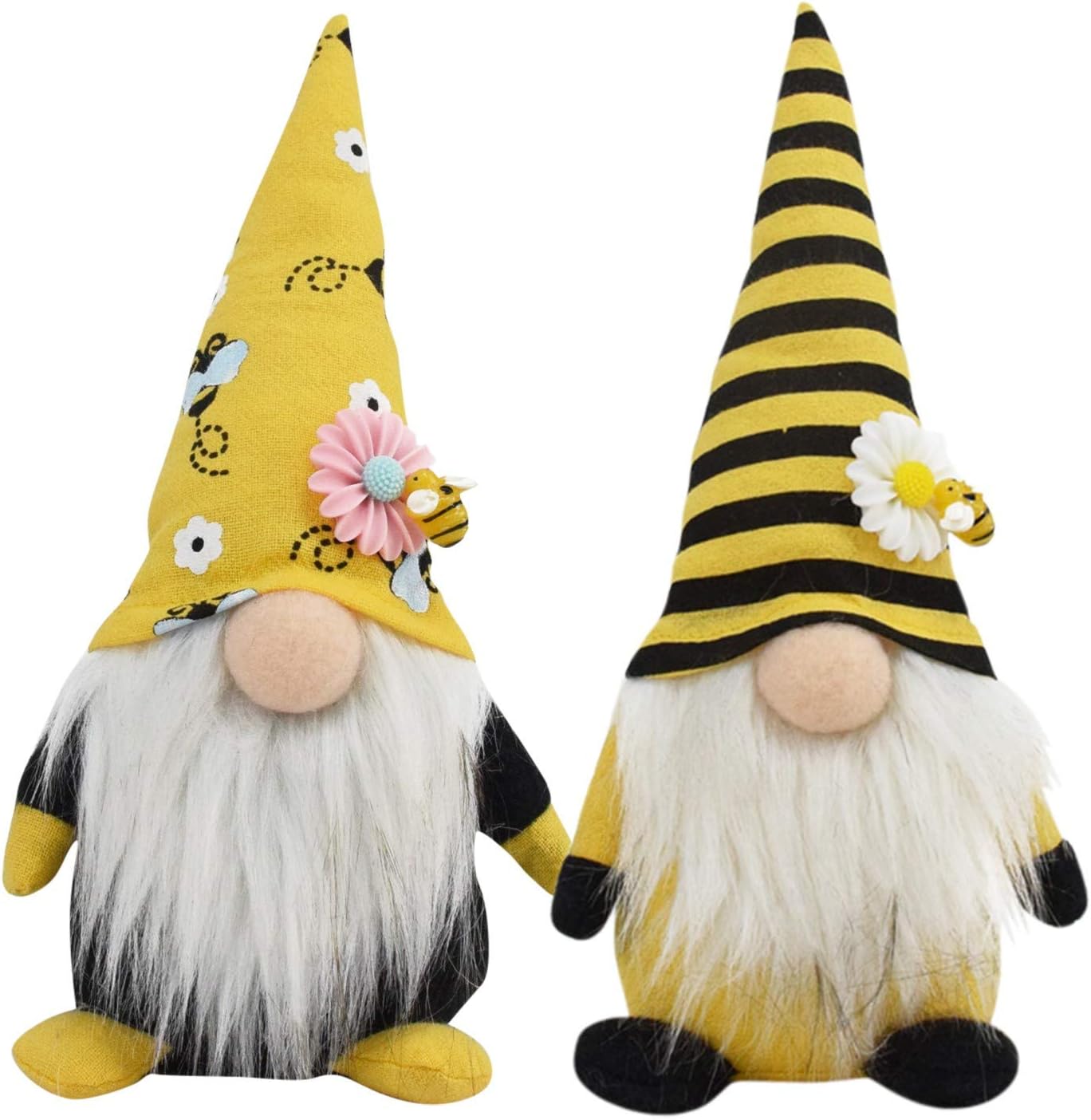 4 Pcs Bumble Bee Gnome Gonks Plush Decor Yellow Scandinavian Tomte ...