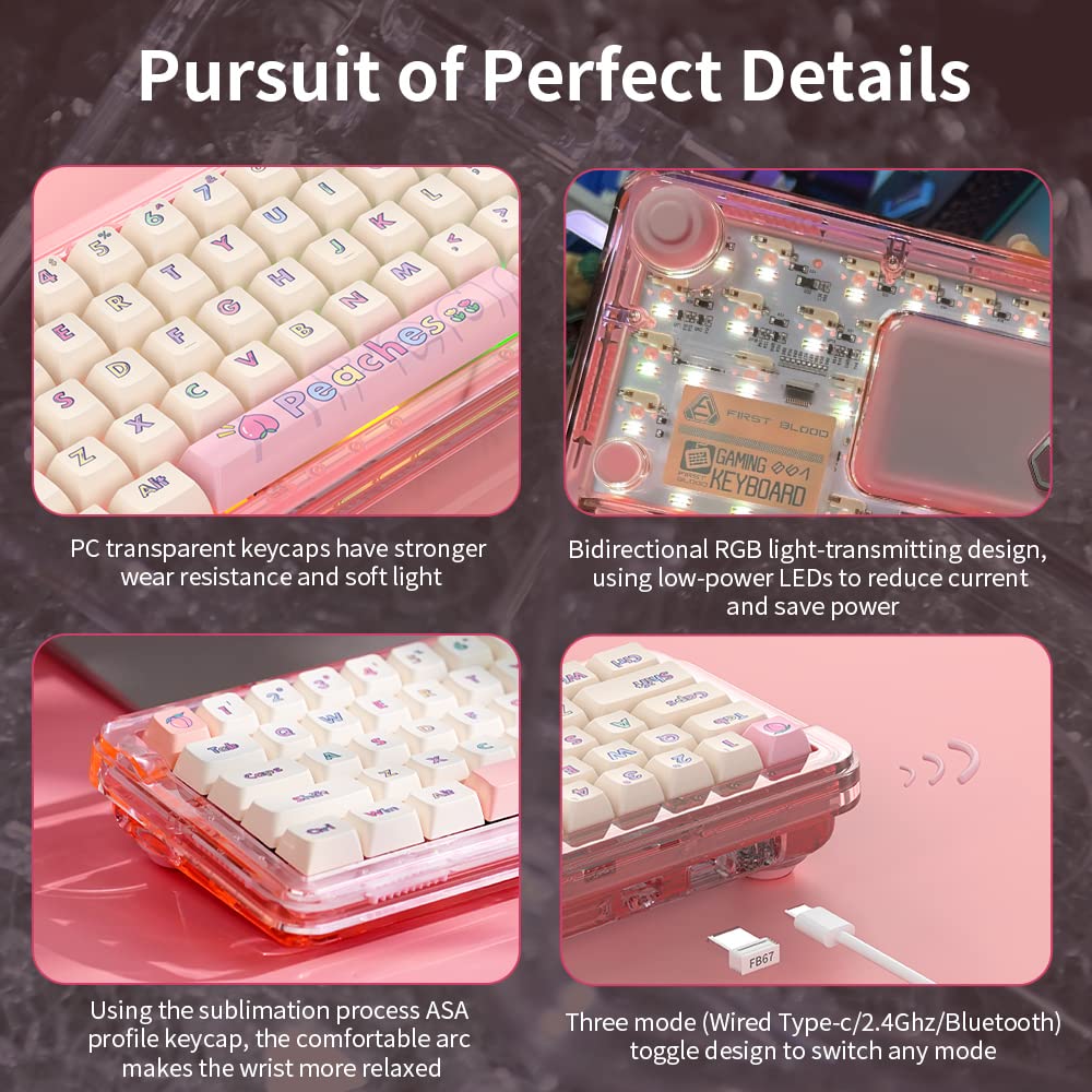 Snapklik.com : NACODEX 65% Transparent Crystal Acrylic Keyboard