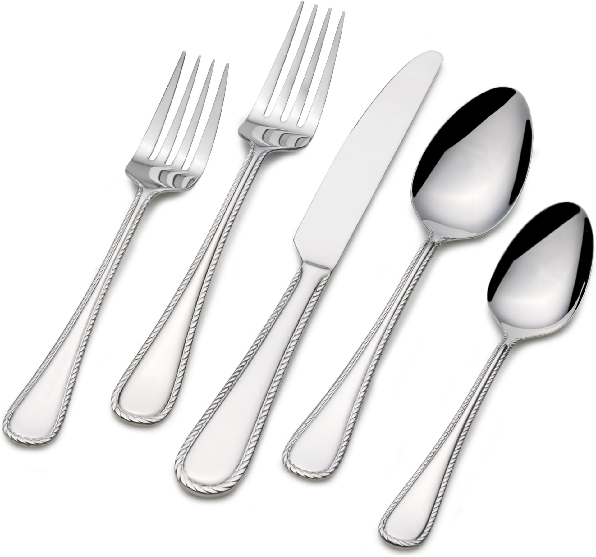 Amazon.com | Pfaltzgraff Carleigh 20-Piece Stainless Steel Flatware Set ...