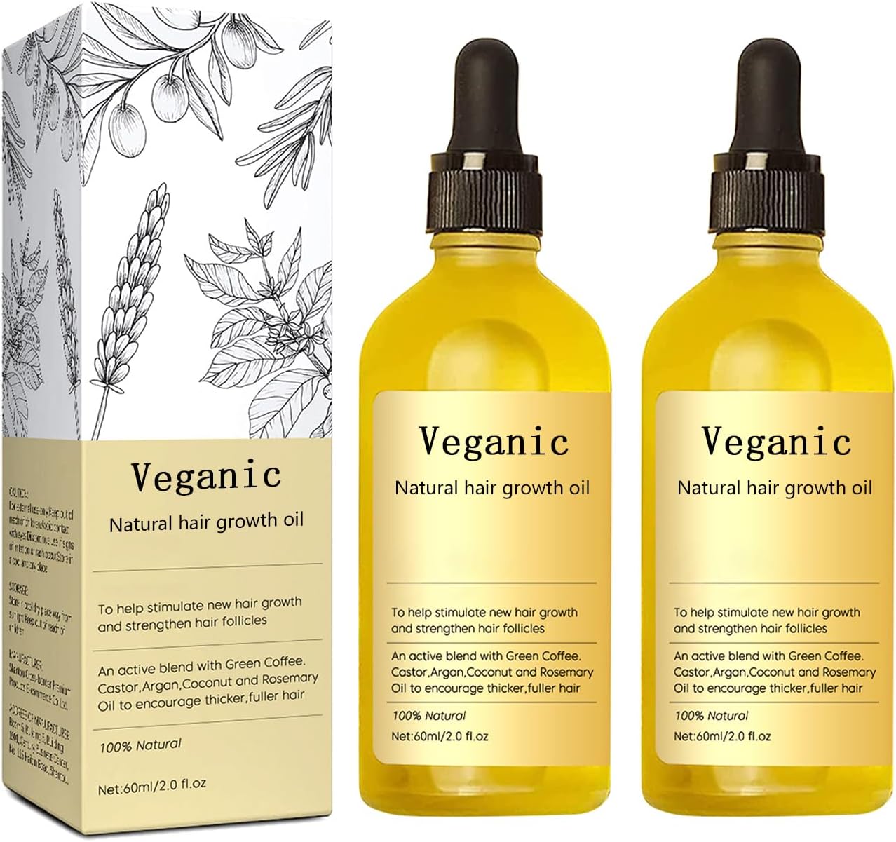 Amazon.com: Veganic Natural Hair Growth Oil,Rosemary Oil for Hair Growth Organic, Improves Dry ...
