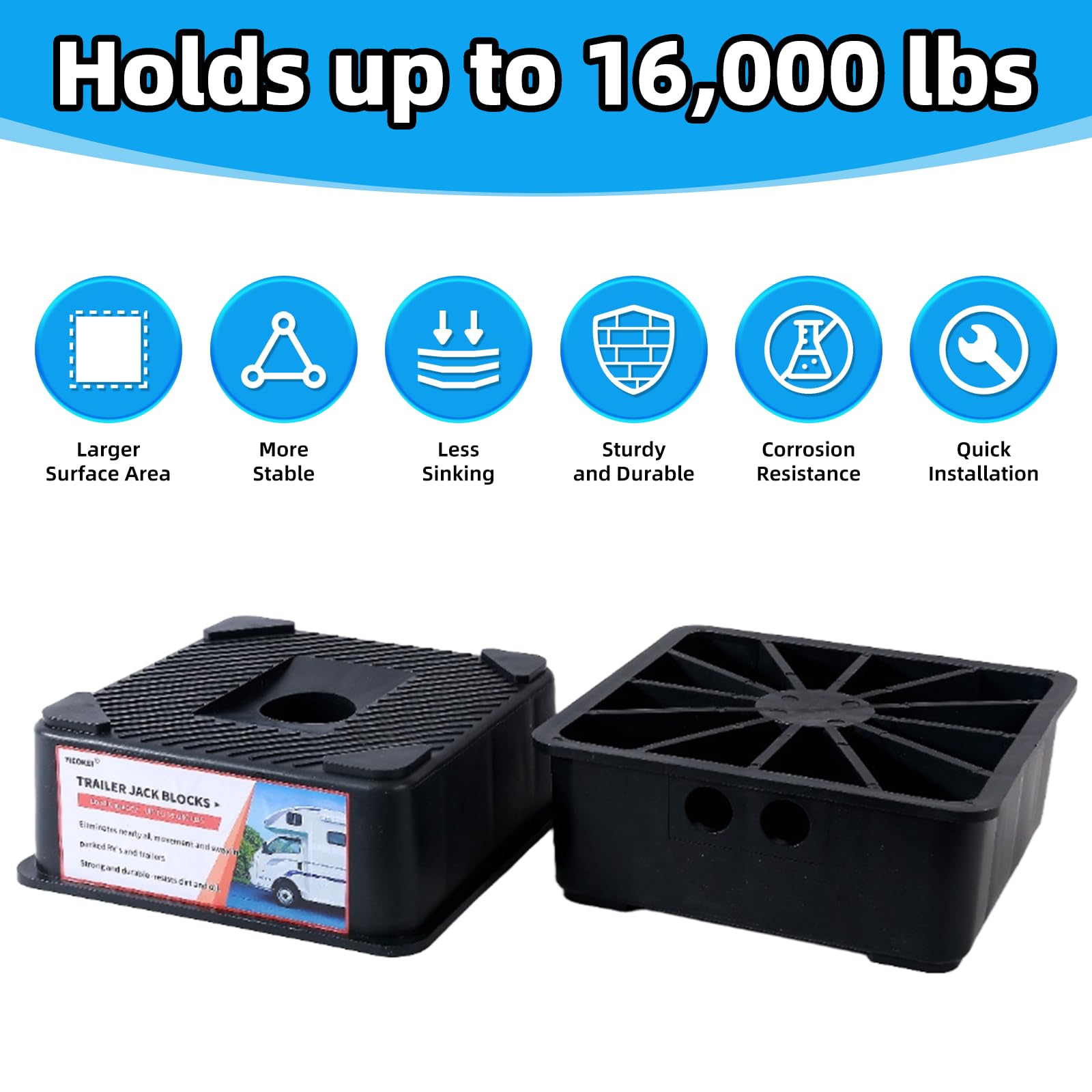 Snapklik.com : Trailer Jack Blocks 2 Pack Heavy Duty RV Jack Blocks Up ...