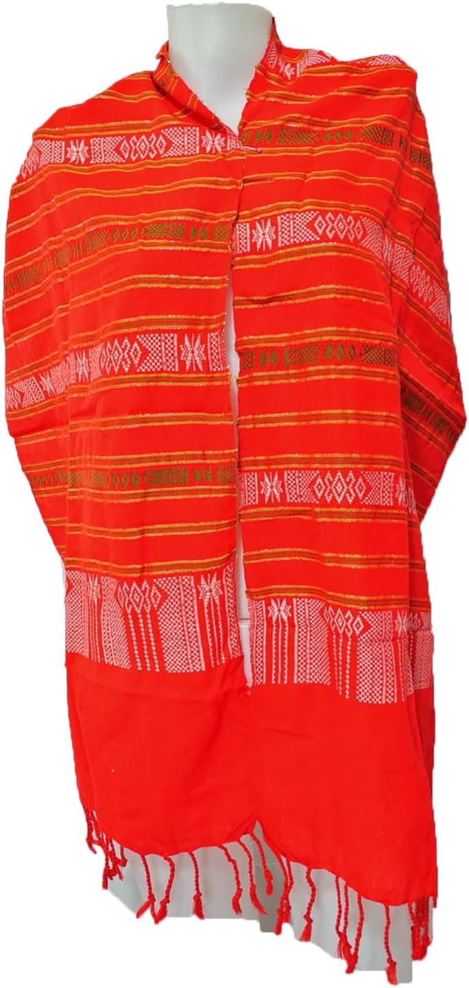 Laotian Jok Sabai Cotton Fabric Thai Lao Laos Textile Scarf Shawl Red ...
