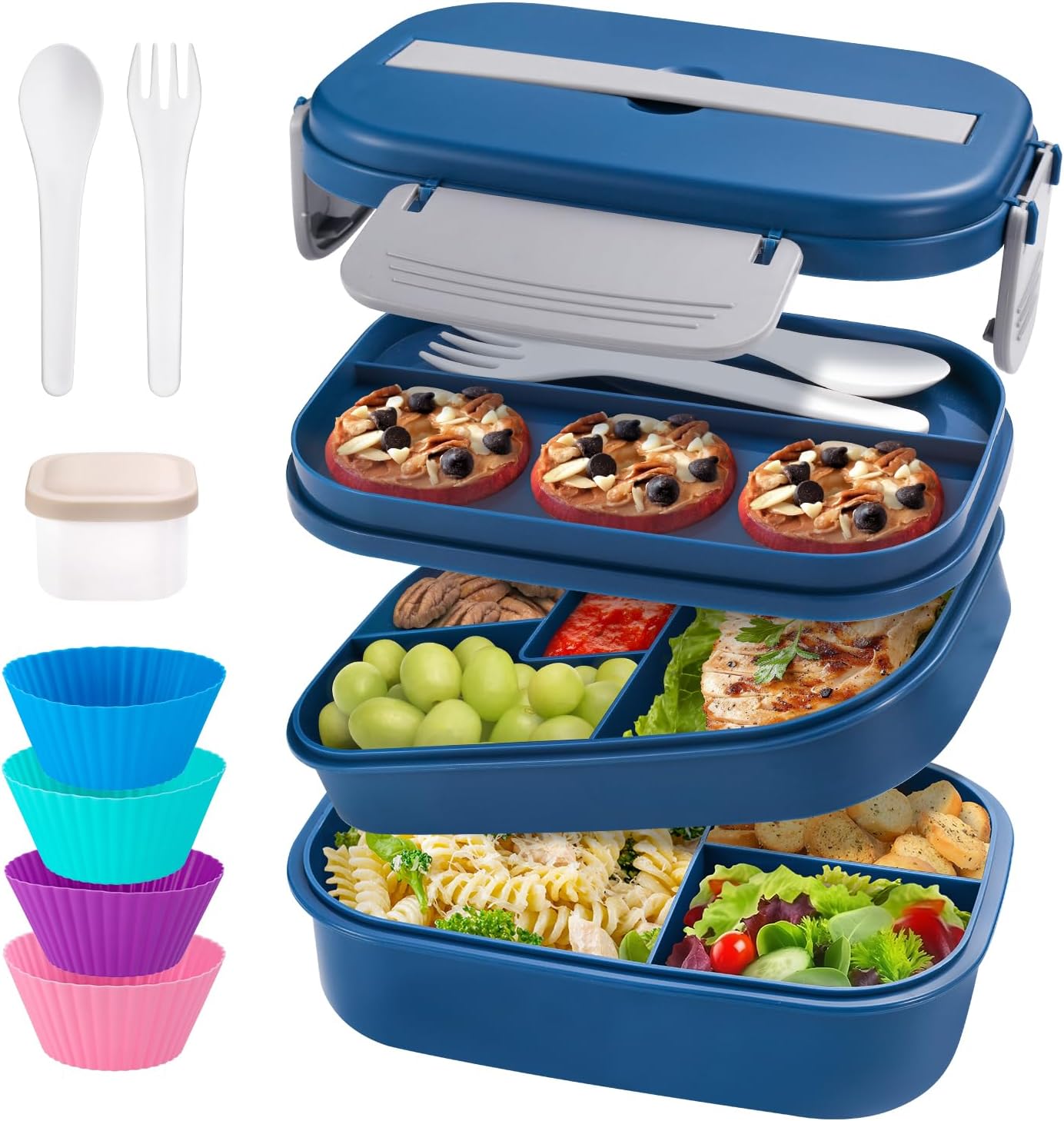 Amazon.com: Bento Box Adult Lunch Box, Stackable Lunch Container for ...