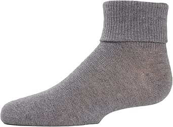 Amazon.com: MeMoi Unisex-Child Basic Triple Roll Anklet Socks Lt Grey ...