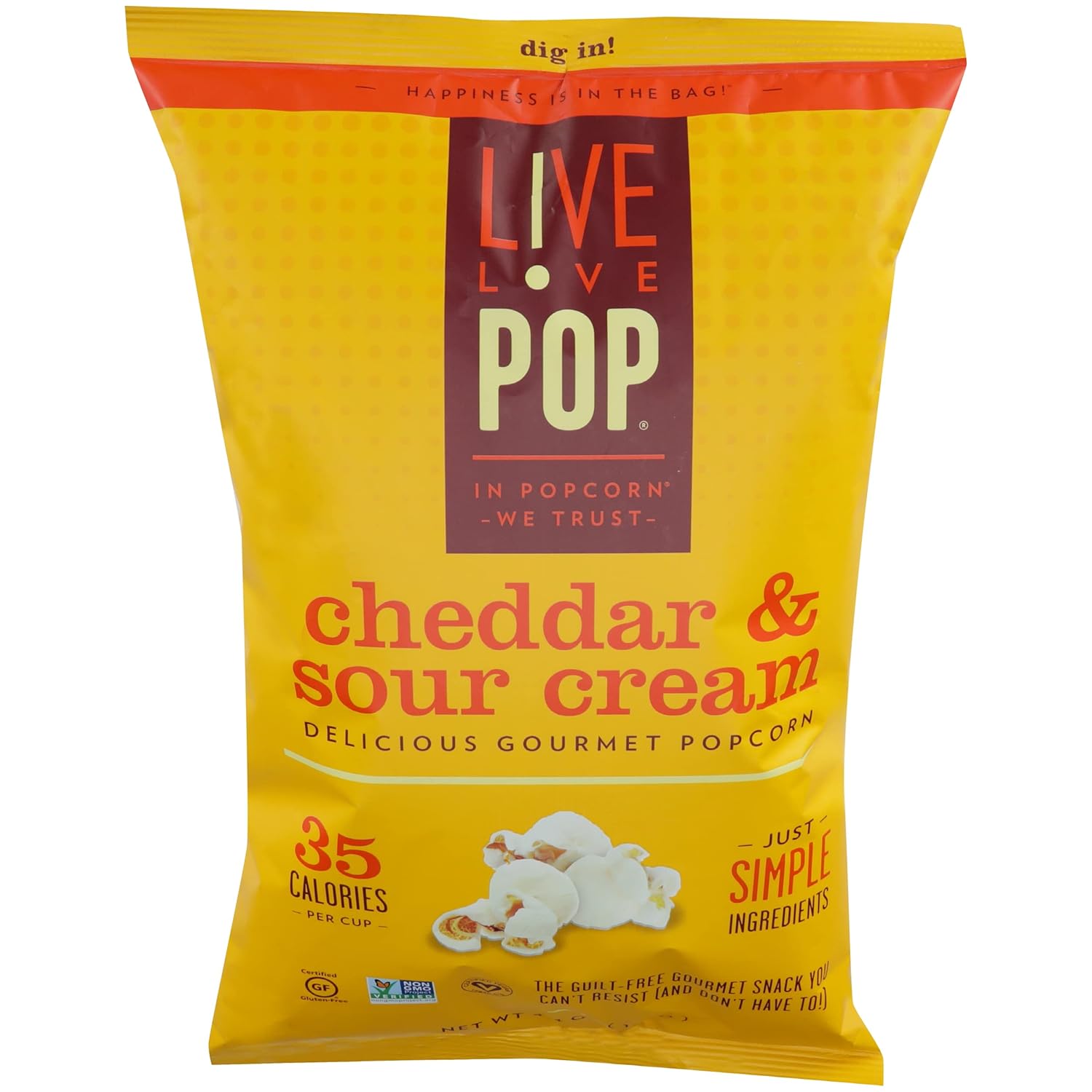 Amazon.com: Live Love Pop Cheddar & Sour Cream Popcorn, 4.4 OZ