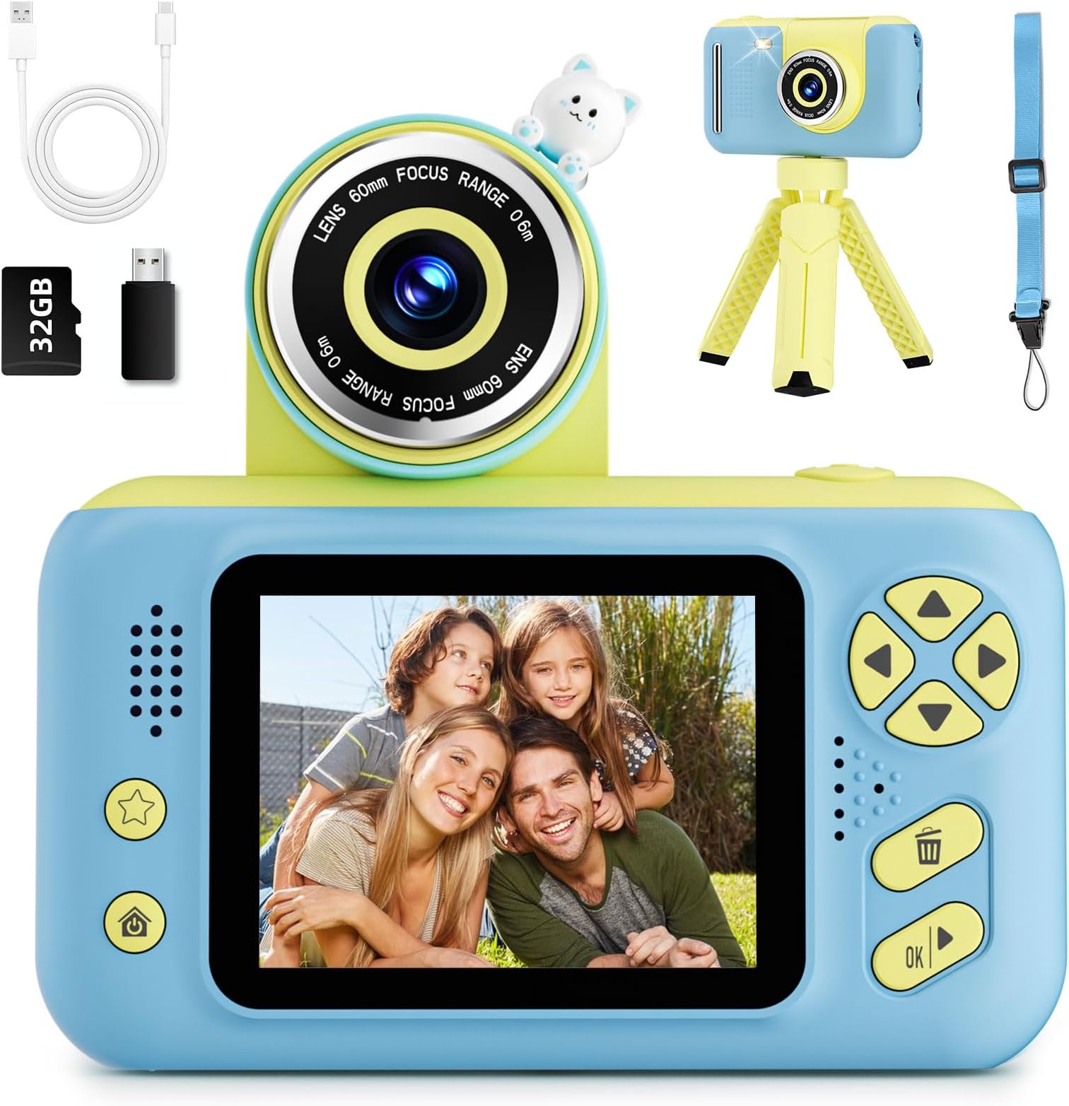 Amazon.com: iPlay, iLearn Kid Touchscreen Selfie Camera, 1080P HD ...
