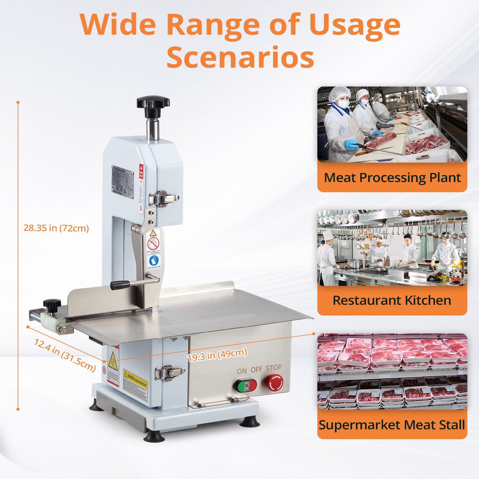 Meat Saw for Butchering, 550W Bone Saw Machine, 0.39?5.7 Inches Cutting ...